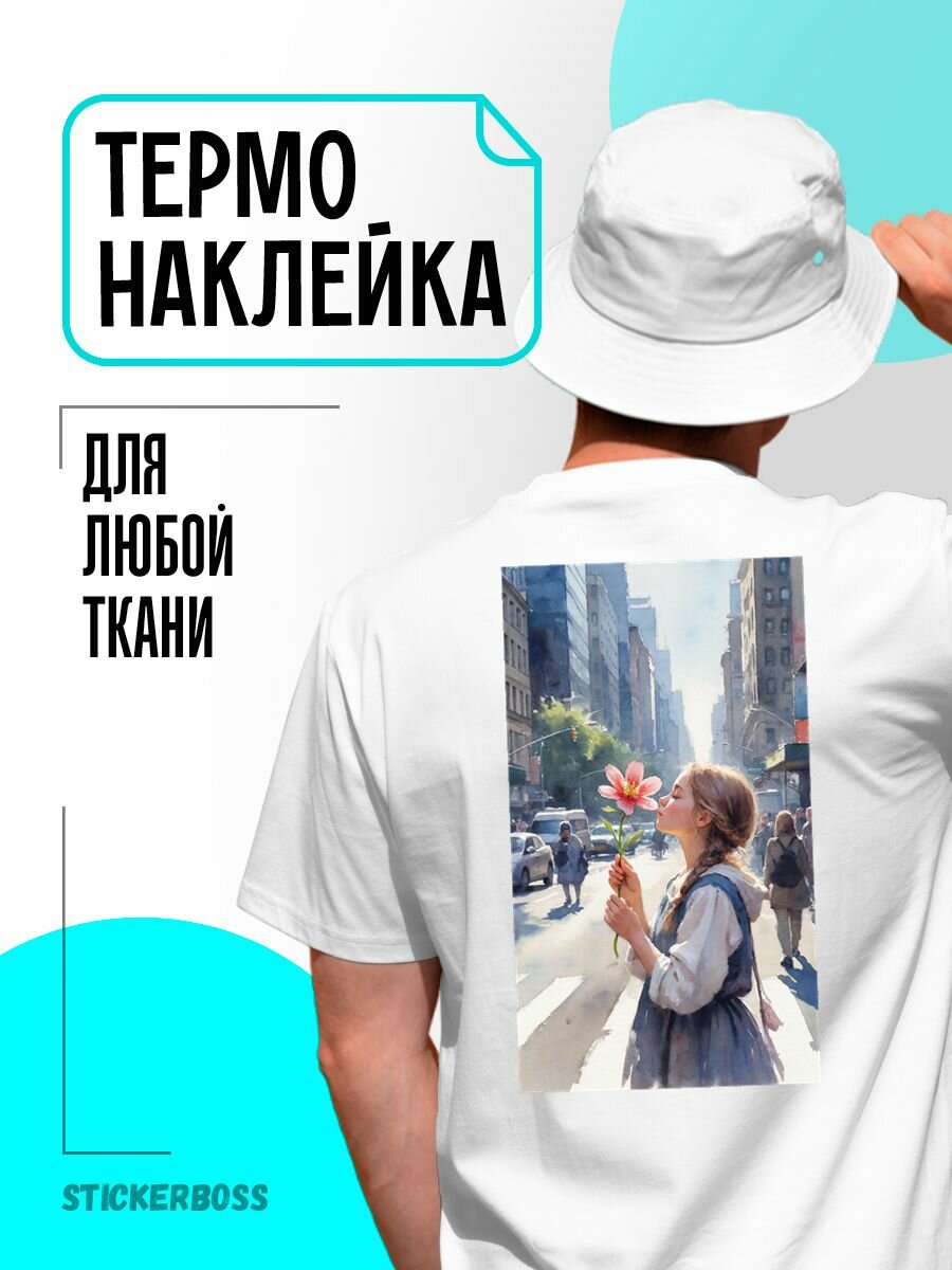 Термонаклейка термотрансфер на одежду девушка — фото 1