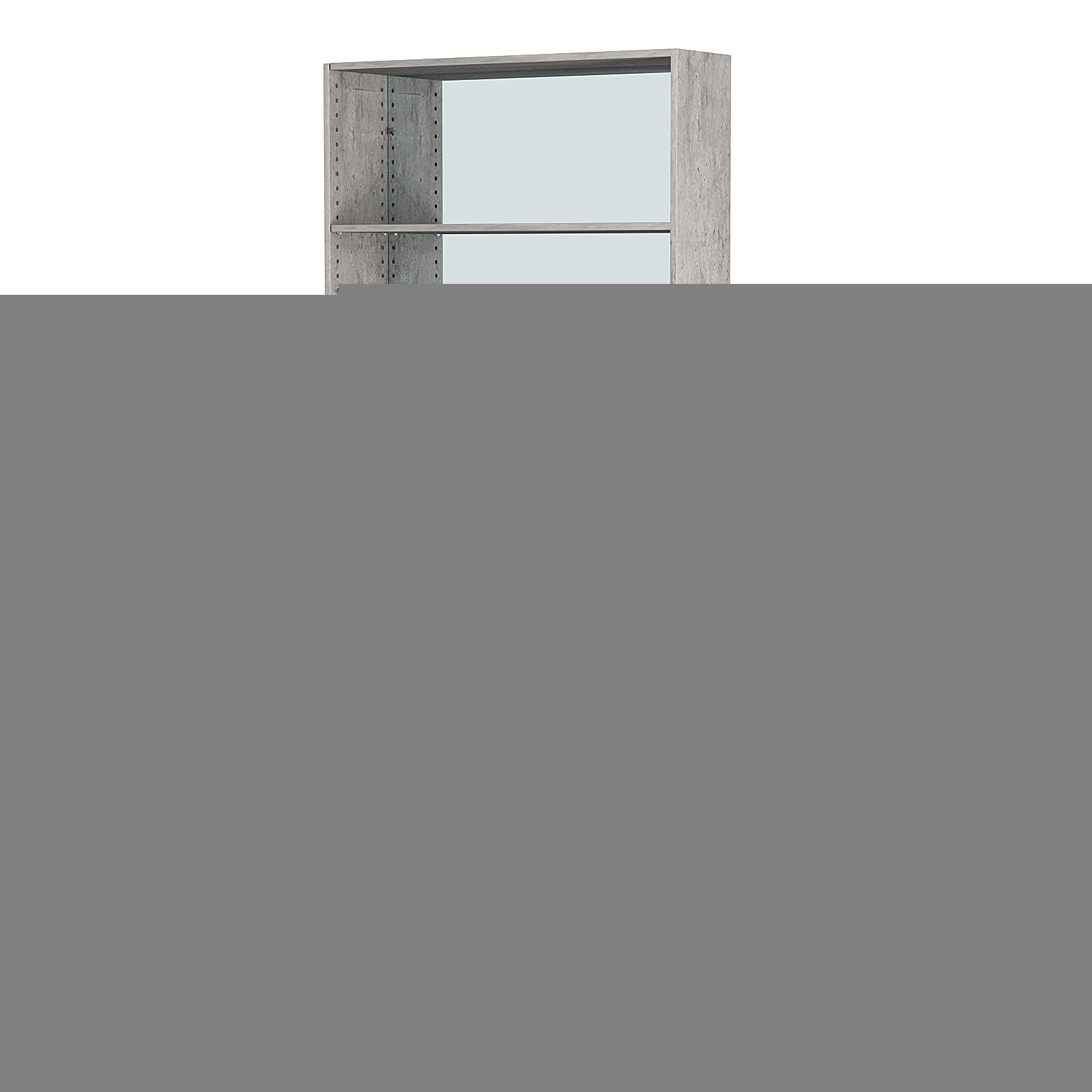 Стеллаж из ДСП с 4-мя полками 300x900 мм серии LEVEL-4 №12-2 (З/C - зеркало), Бетон Чикаго светло-серый F186 ST9