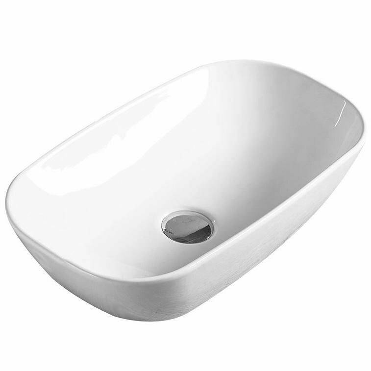 Раковина накладная SantiLine 46 SL-1050 Белая, фаянс, без перелива