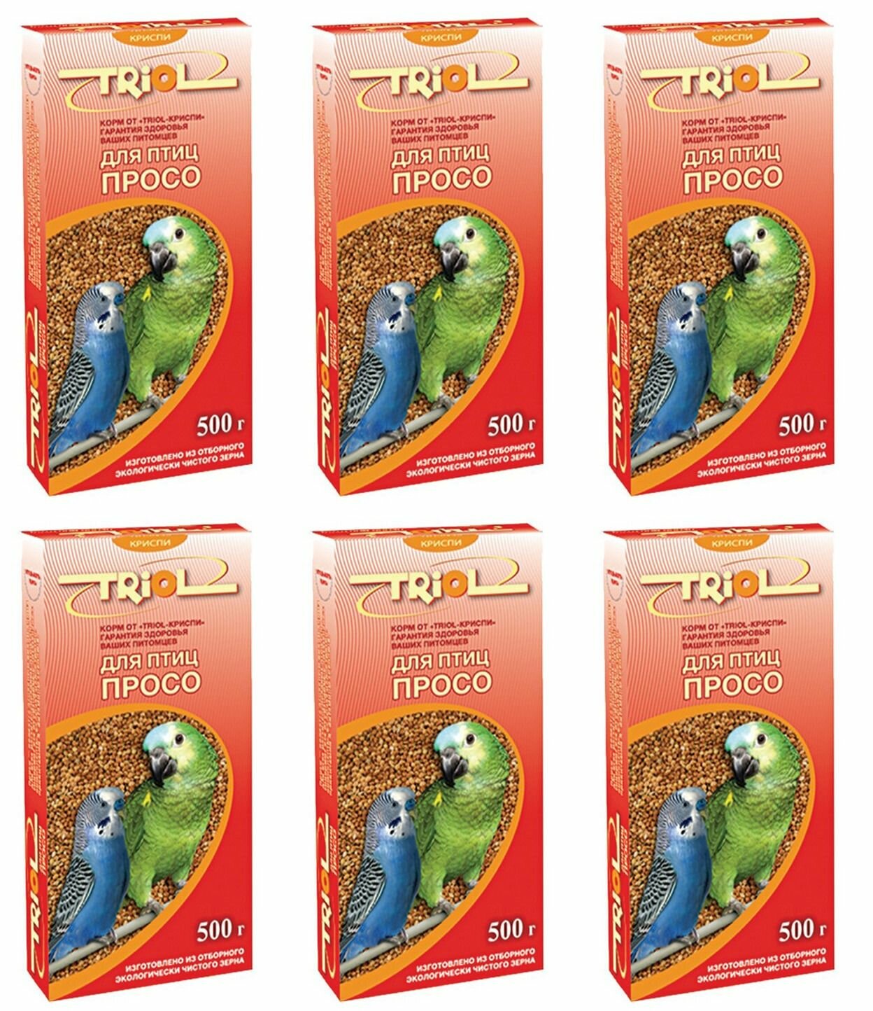 Корм Triol Standard Просо для птиц и грызунов, 500 г, 6 уп
