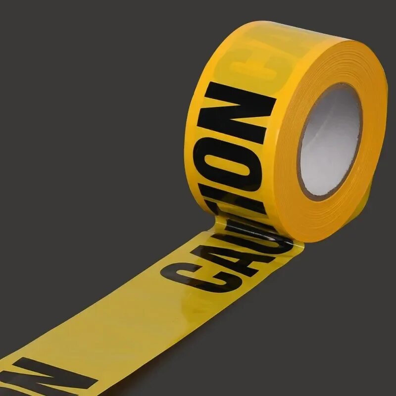 Предупреждающая лента "Опасность", желтая Yellow-7.6X10m