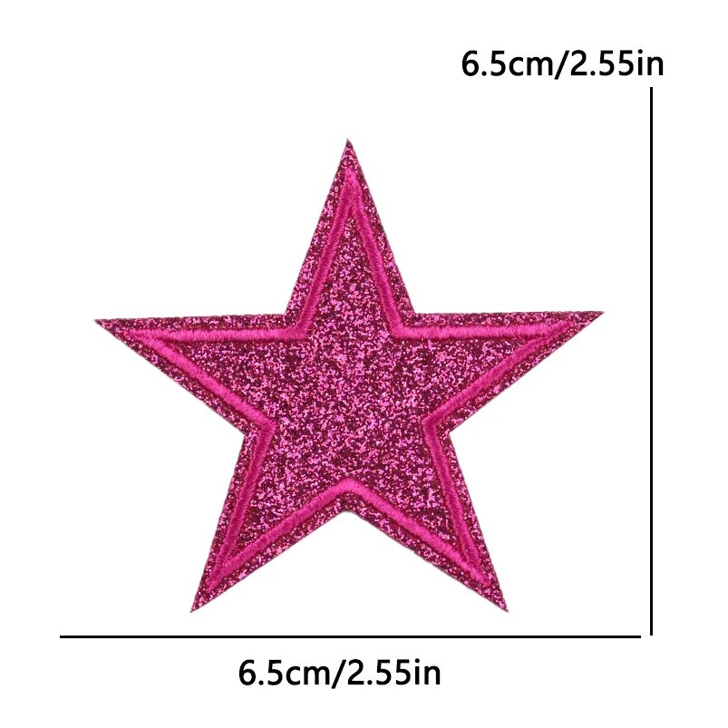 Розовые нашивки-звезды, 6.5см, PE16385CT-Rose red
