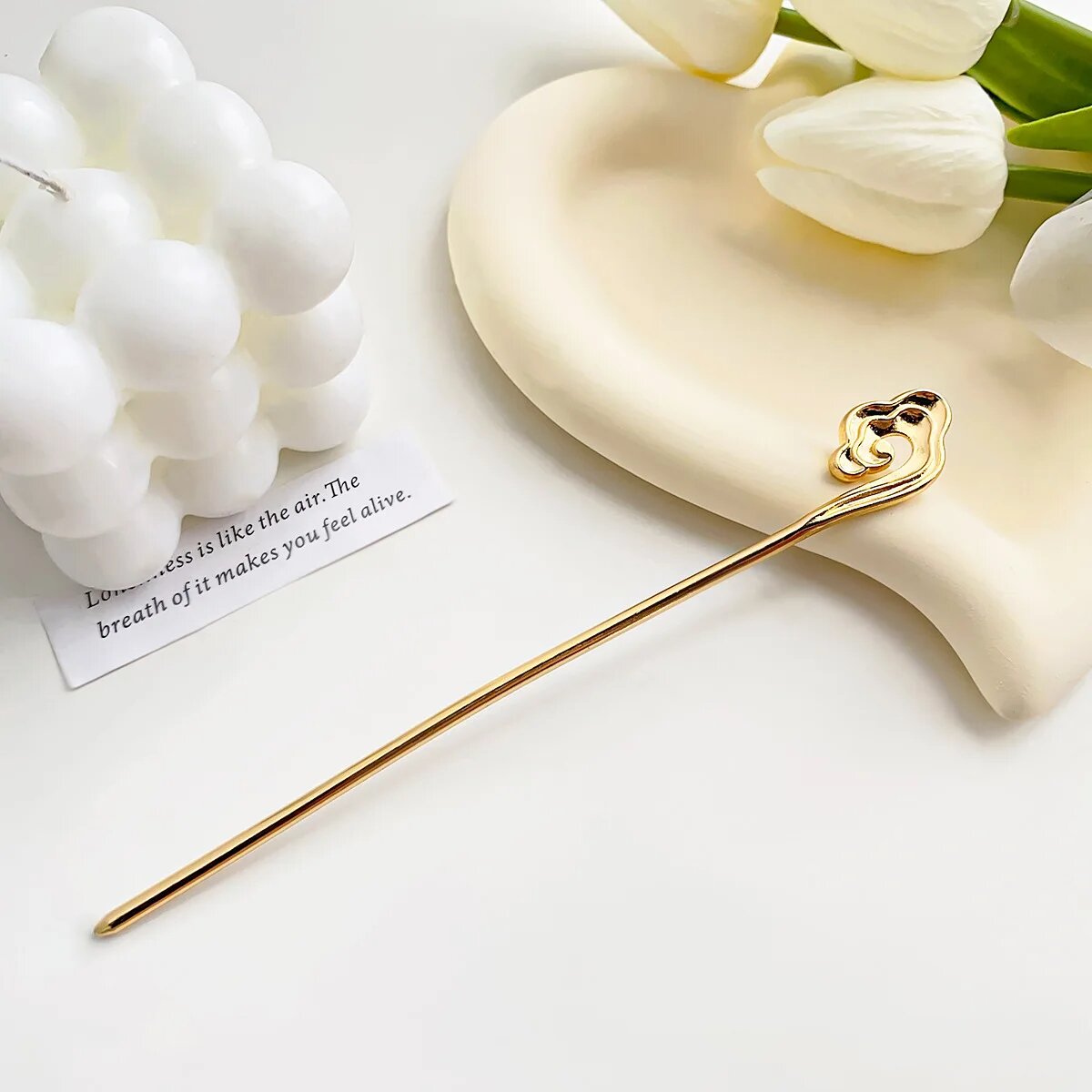Металлическая заколка для волос в китайском стиле Golden Clouds 16CM