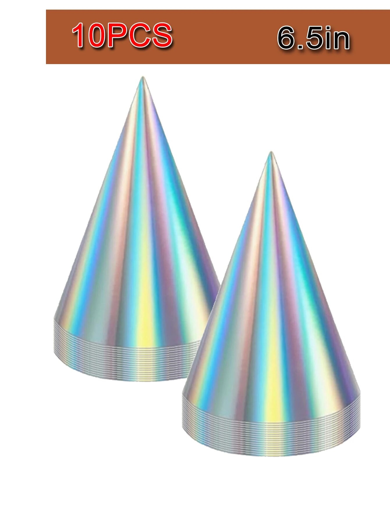 Металлизированные праздничные колпаки набор из 10 штук 10pcs laser color