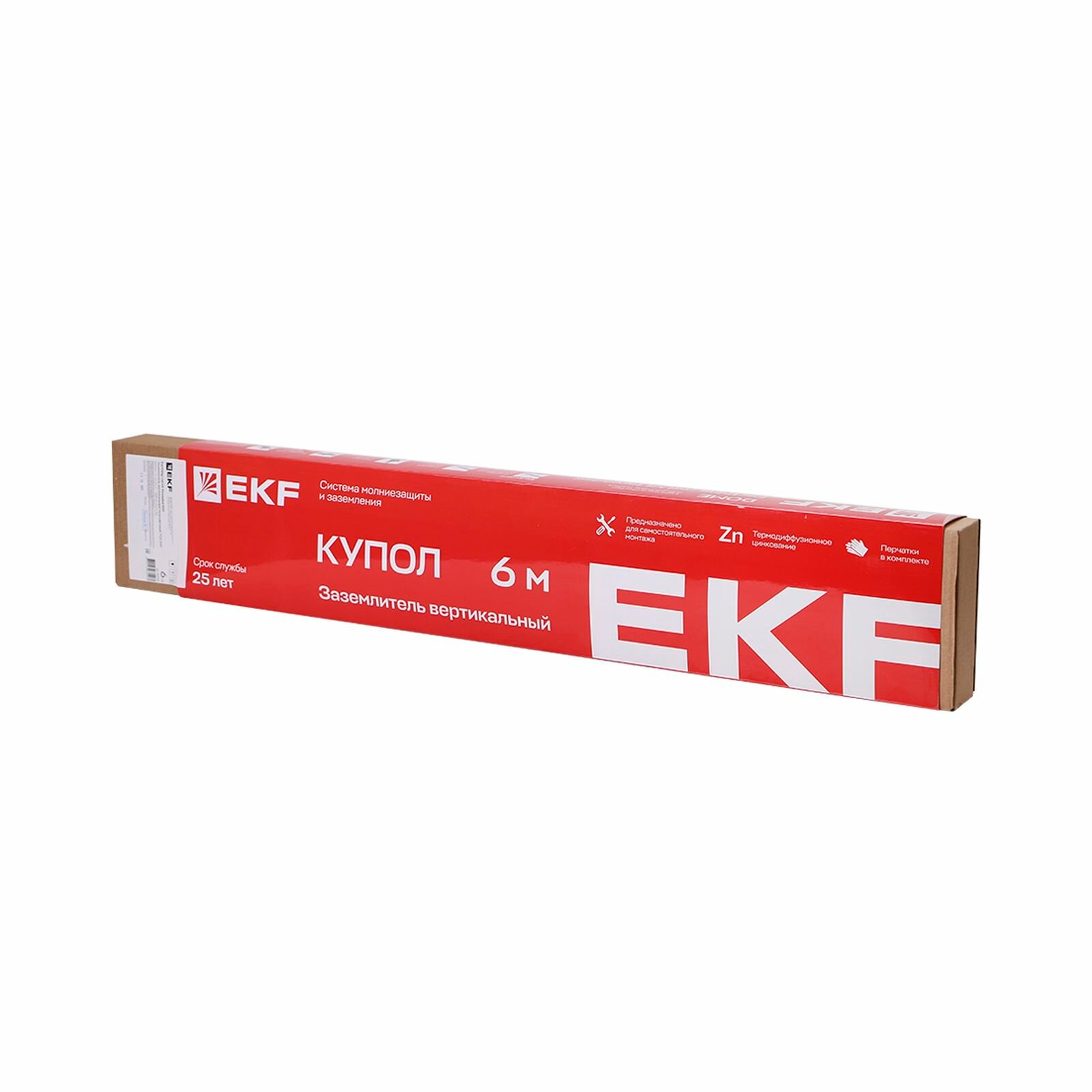 Заземлитель вертикальный безмуфтовый 6 м (6x1000 мм) TDZ EKF - (1 шт)