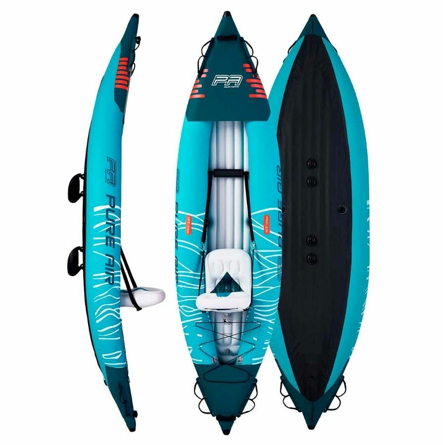 Каяк надувной Aqua Marina Pure Air Glider 312 см, одноместный для прогулок и отдыха на воде