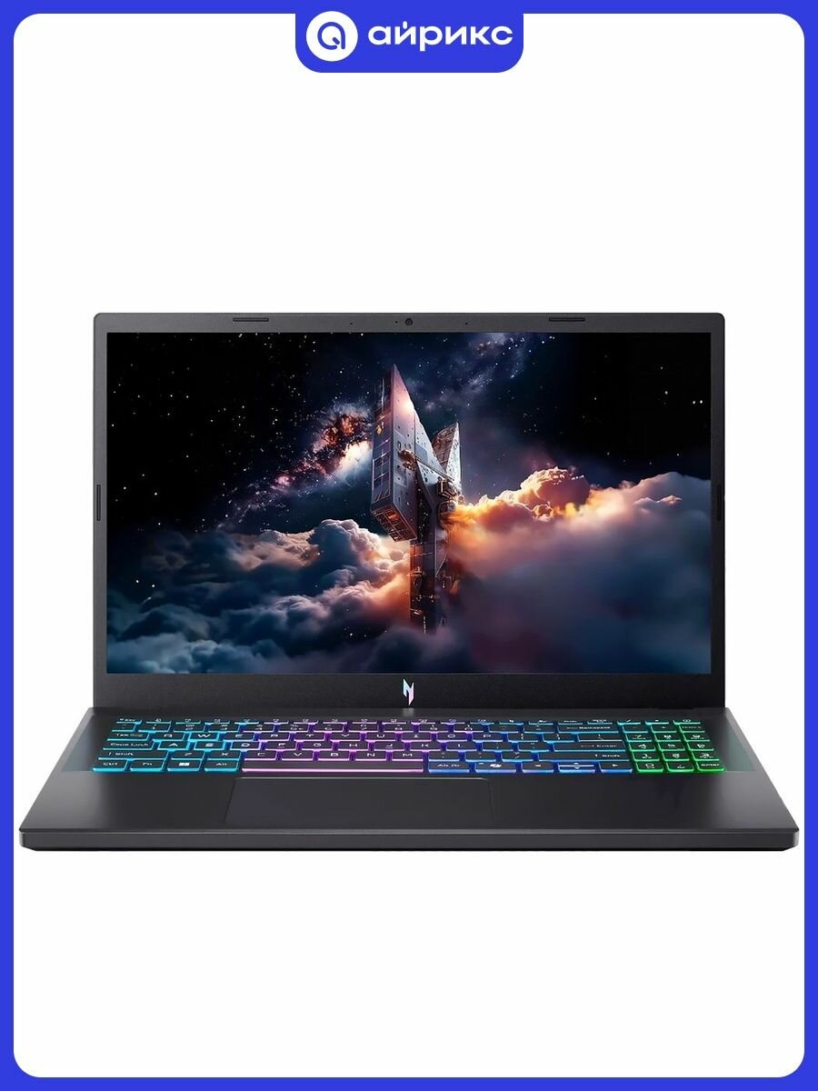 Acer NH. U3RER.004 Игровой ноутбук 15.6", AMD Ryzen 7 170, RAM 16 ГБ, SSD 512 ГБ, NVIDIA GeForce RTX 5060 для ноутбуков (8 Гб), Без системы, (NH. U3RER.004), черный