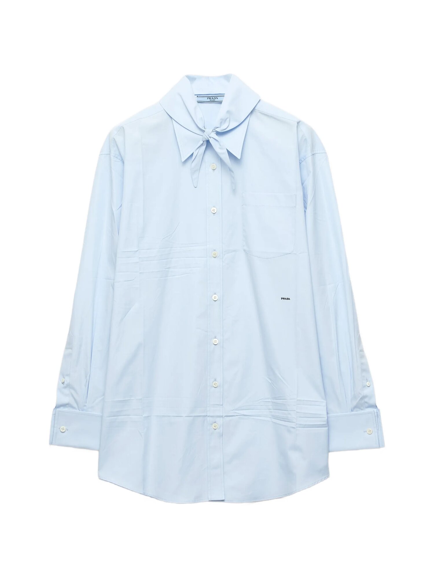 Рубашка Prada Poplin shirt, размер 40 EU, Синий принт