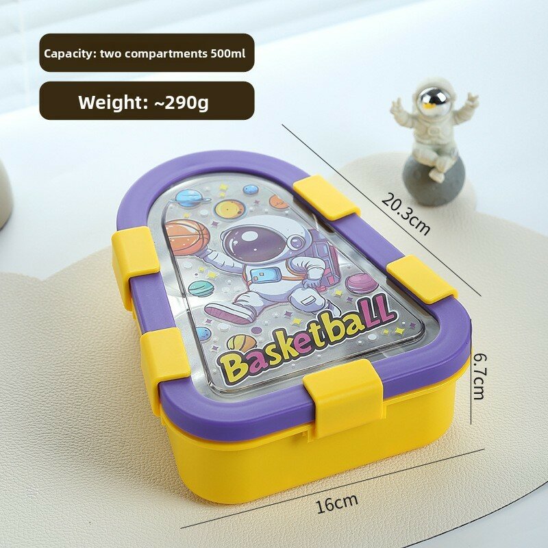 Cute style food box with three compartments and heatresistant pp for work and school style e