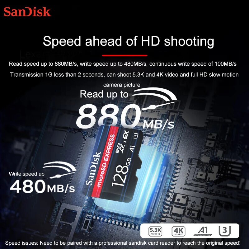 SanDisk MicroSD EXPRESS 128 ГБ 256G — фото 1