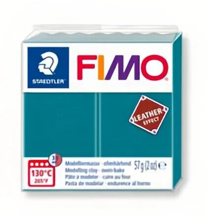 Полимерная глина FIMO Leather-effect, запекаемая в печке, 57 г, цвет голубая лагуна (FIMO8010-369)