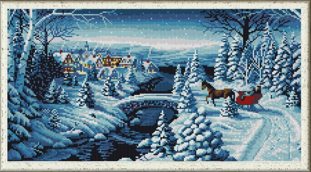 Рисунок на ткани Конёк (бисер), Зимняя прогулка, 25х45 см (1263)