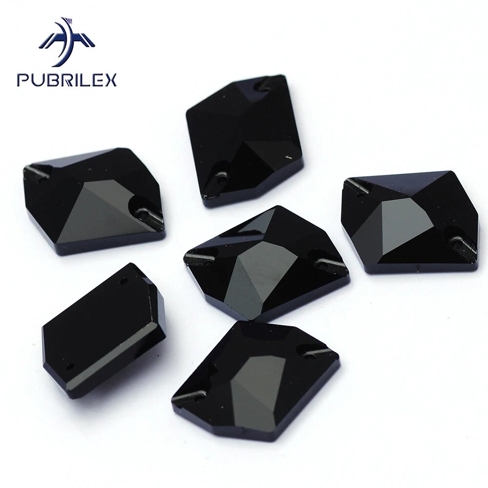PUBRILEX стеклянные стразы для пошива 11x14mm 56Pcs, Jet