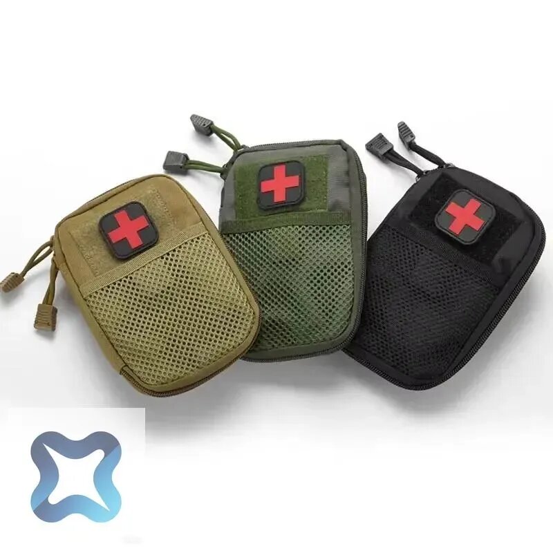 Походная аптечка на пояс, зеленый нейлон, MOLLE, 16х11 см, медицинский подсумок — фото 1