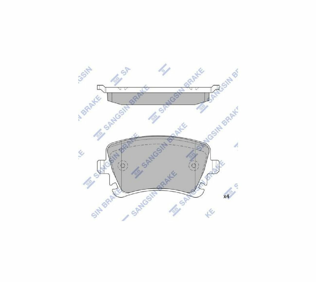 Колодки тормозные дисковые задние Серия: HI-Q AUDI A6, A4, SANGSIN SP2112R