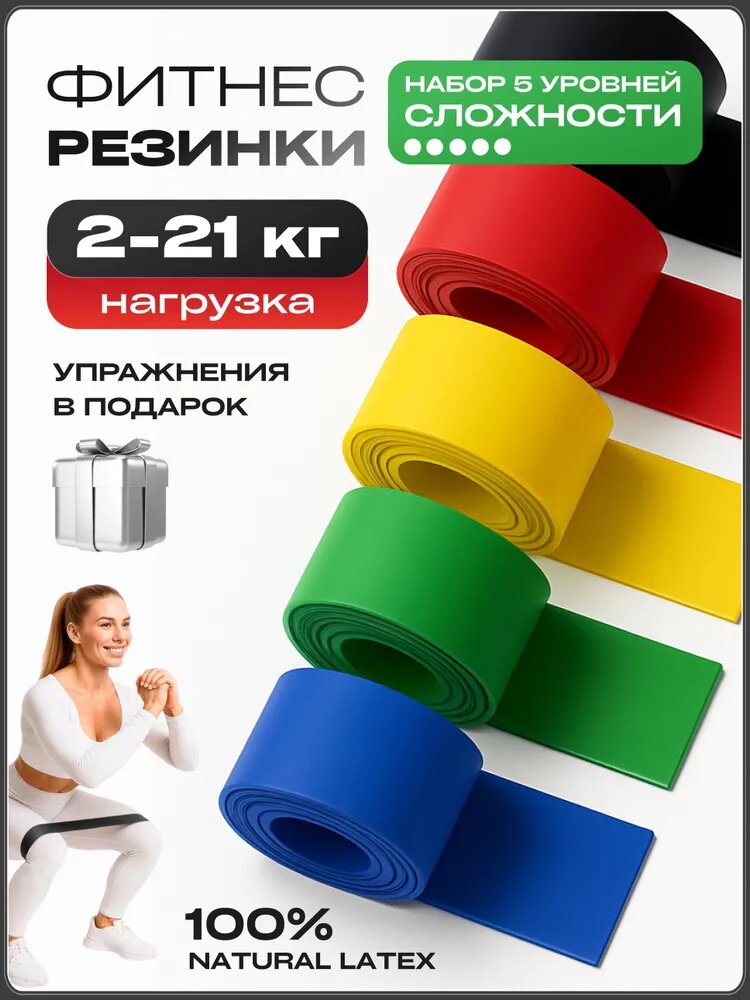 Комплект 5 шт: Резинки для фитнеса, Airclif