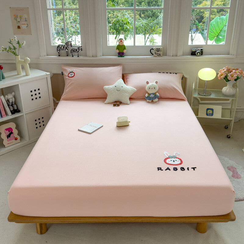 Baby Rabbit 180x200cm однотонный хлопковый бедскрет для кровати, мягкая дышащая ткань