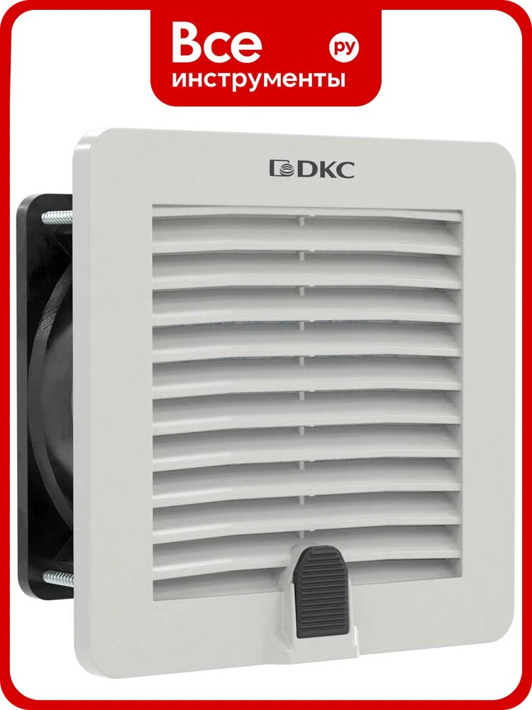 Вентилятор с решеткой и фильтром DKC 44/46куб. м/ч 230В IP54, пластиковый корпус, противопылевой фильтр, серый цвет