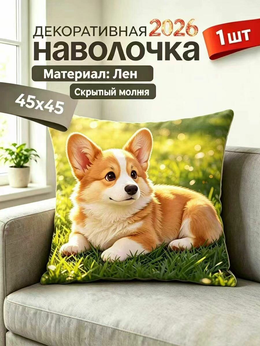 Наволочка декоративная 45x45 см, 2 шт.