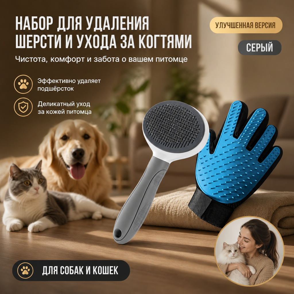 Фурминатор для вычесывания подшерстка кошек и собак, профессиональный уход, удаление подшерстка