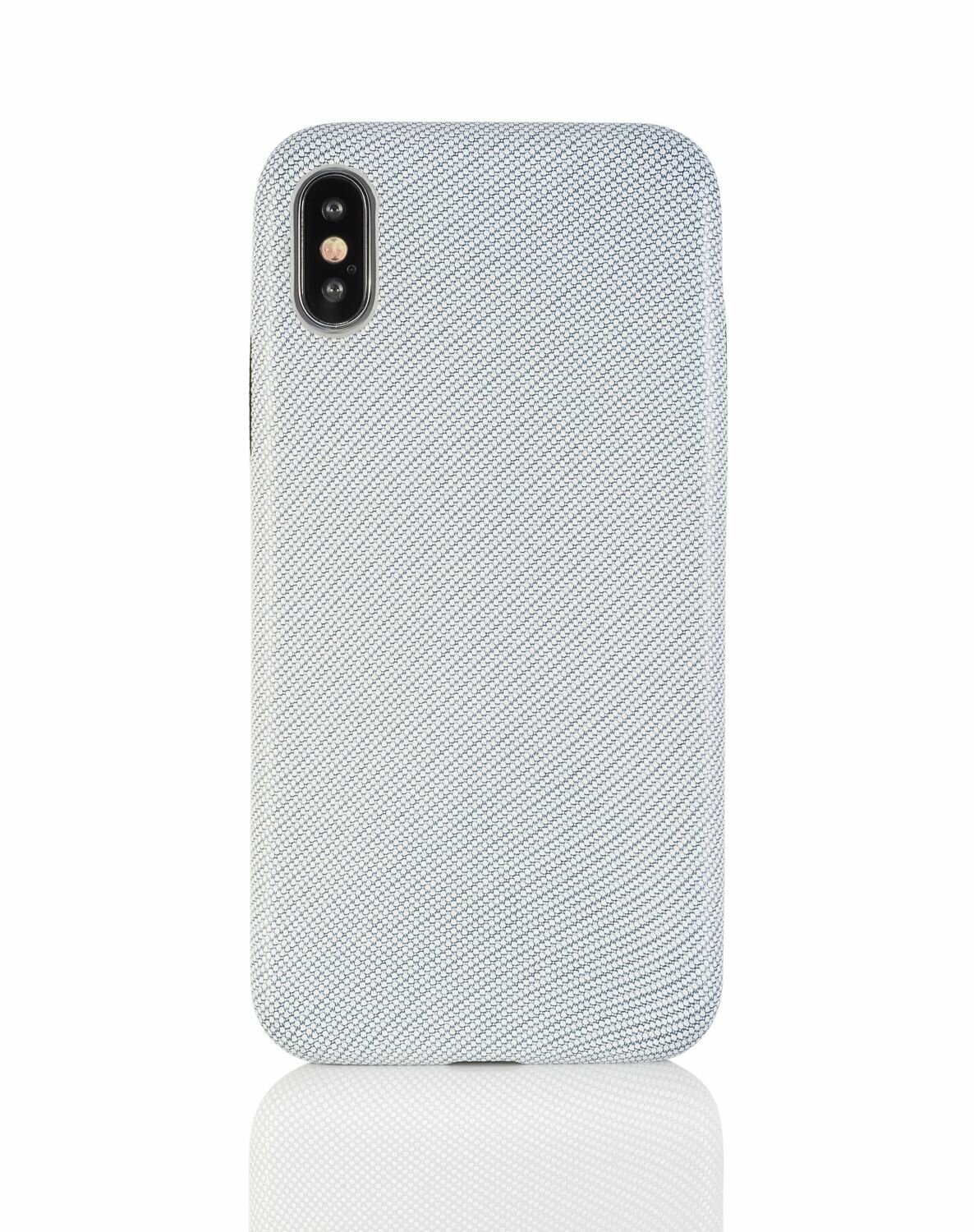 Чехол для iPhone X Микки Бич текстиль серый