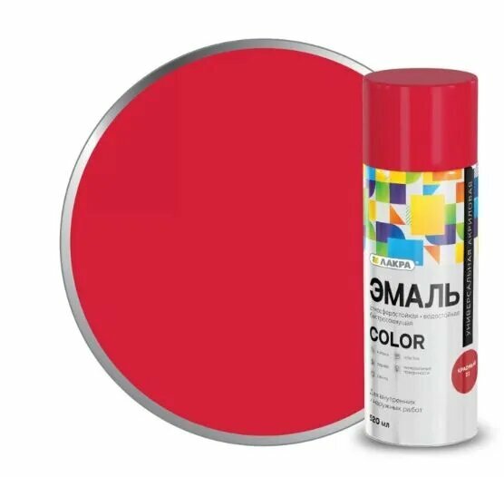 Эмаль аэрозольная Лакра Колор/Color универсальная Красный 23