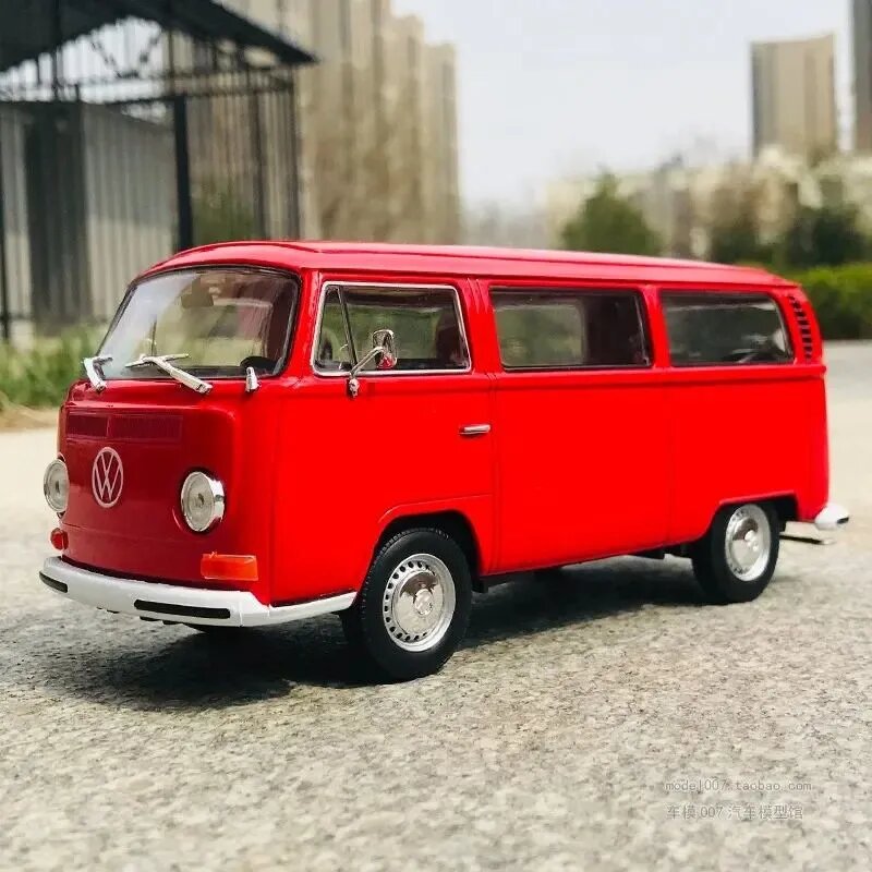 1:24 1972 Volkswagen T2 Bus Alloy Car Model, Коллекционная модель машины для взрослых