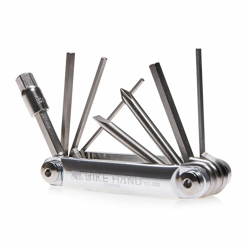 Набор BIKEHAND YC-262 универсальный складной шестигранный 2,2.5,3,4,5,6,8 мм, плоская и крестовая отвертки