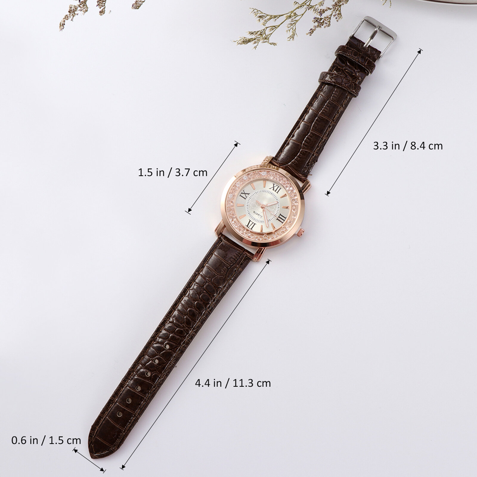 Часы с Leather Браслетом и Кварцевым Механизмом 24.00X4.20X0.80CM