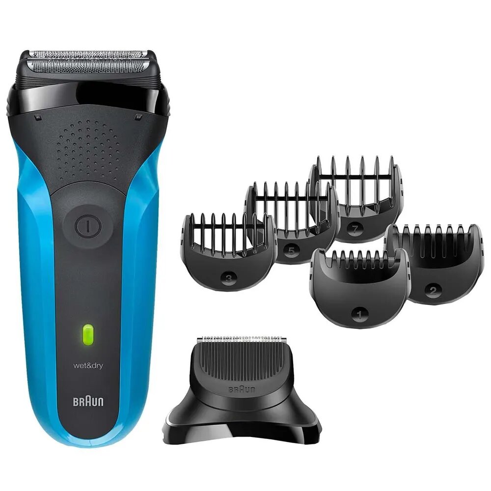 Braun Электробритва 310 BT Wet&Dry, черный, синий
