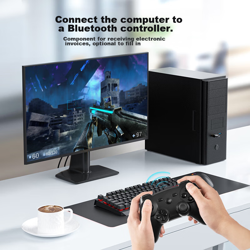 Acasis USB Bluetooth 5.0 адаптер для беспроводных мыши и клавиатуры с подключением к ПК, настольному компьютеру и