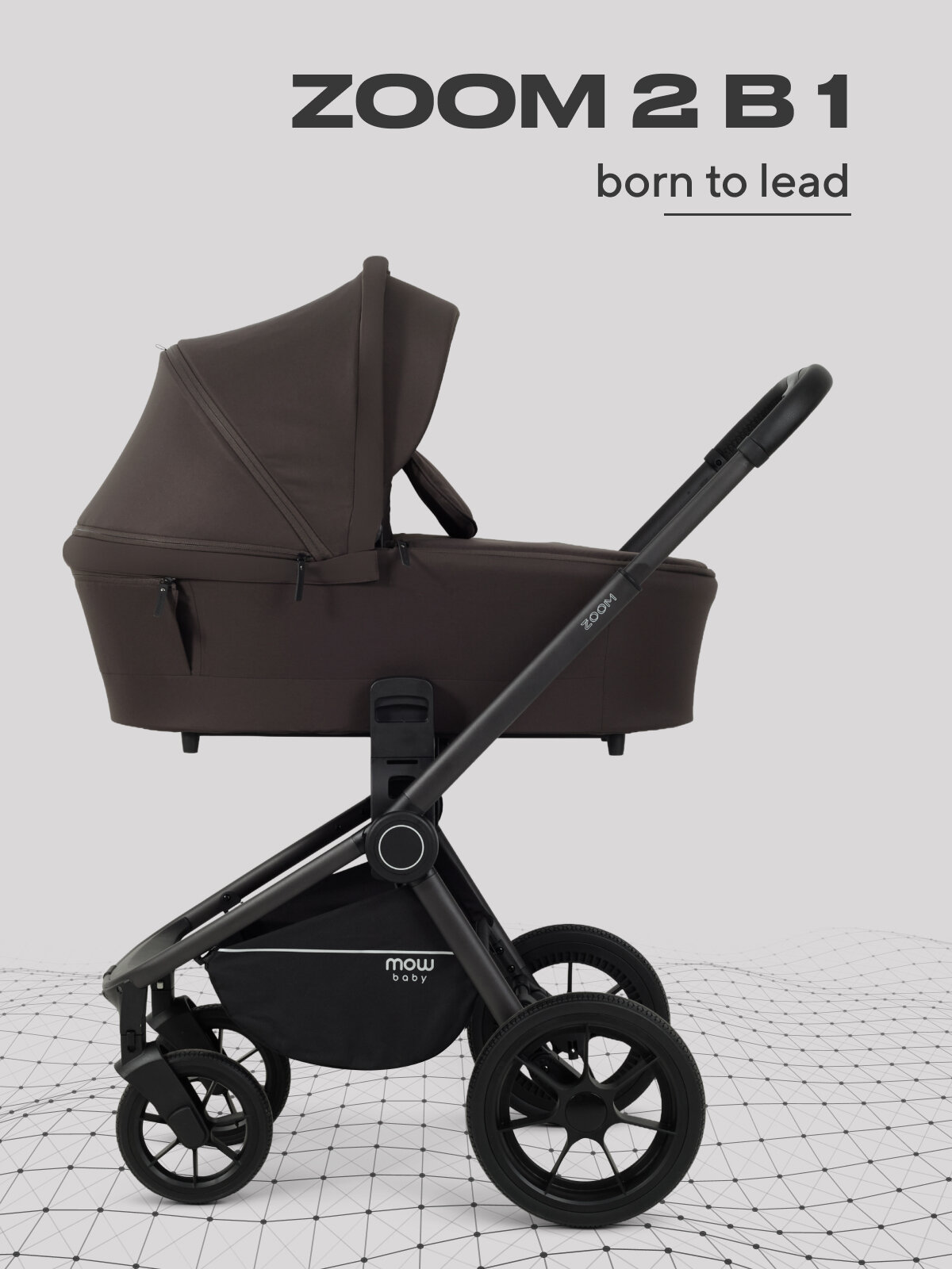 Коляска для новорожденных 2 в 1 MOWBaby ZOOM RA086 Shine Brown