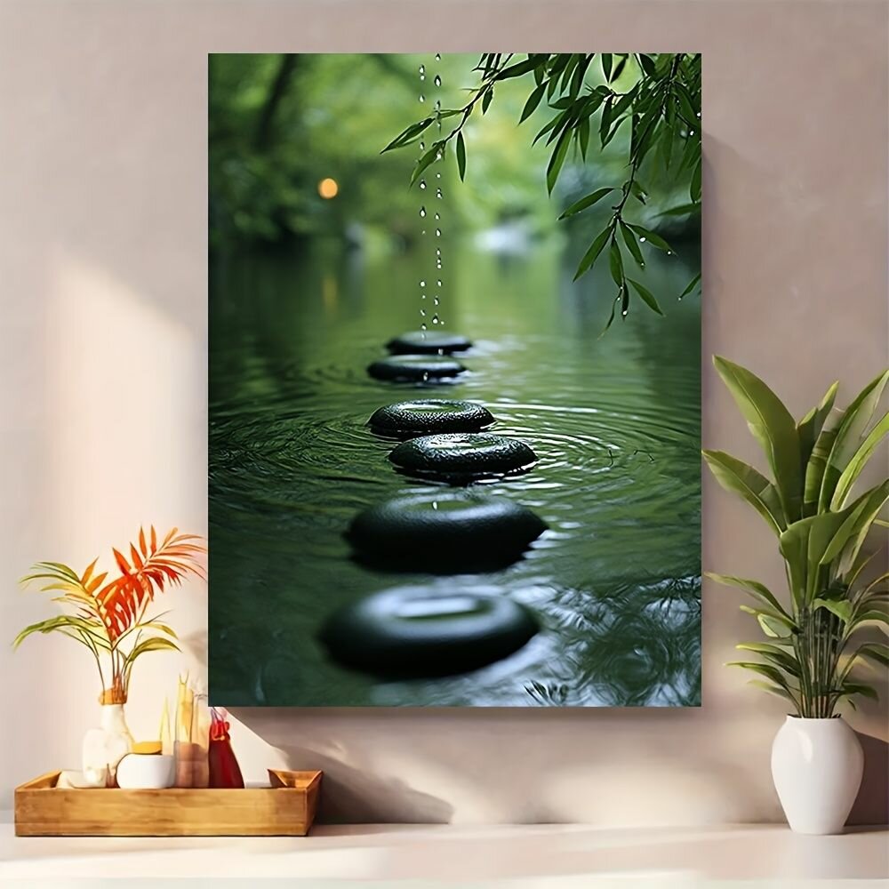 Картина на холсте Zen Spa, картины с водными пейзажами из бамбука и камней для спальни, постеры и принты, настенная живопись для гостиной(без рамки)