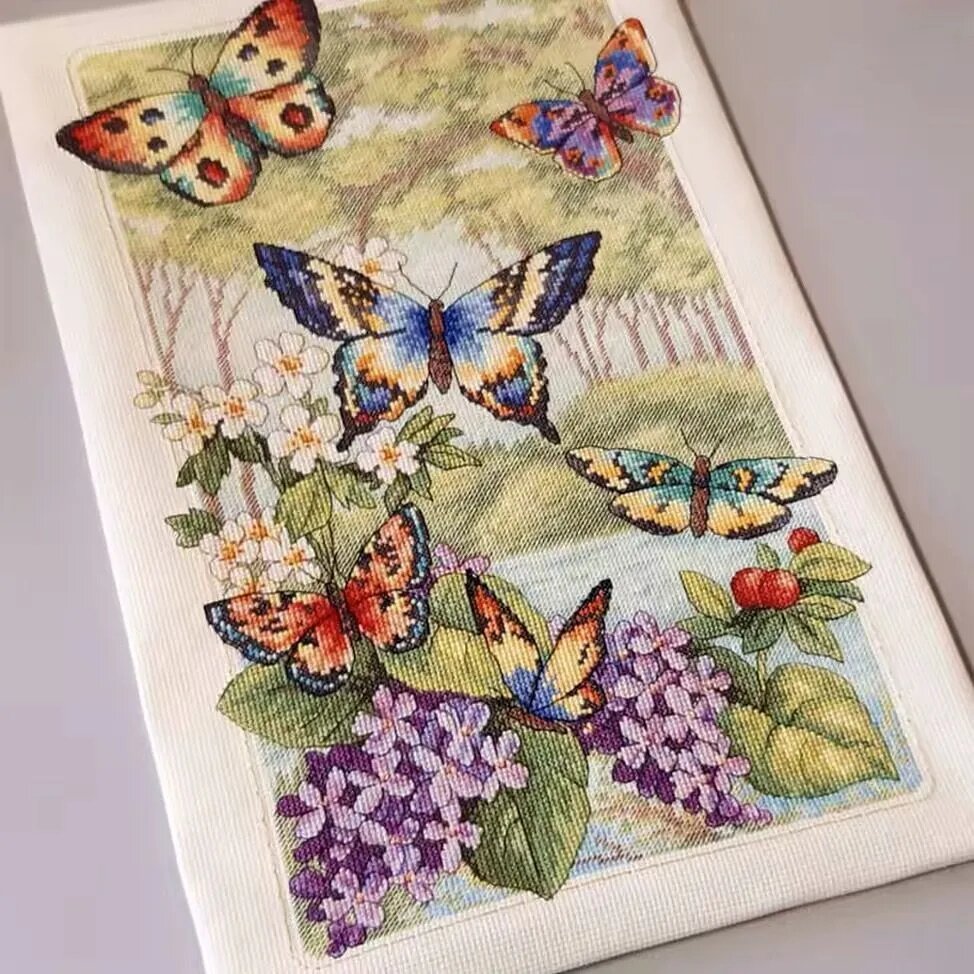 Набор для вышивания Набор для вышивания крестиком-DIMENSIONS 35223, Butterfly Forest "Лес бабочек" Дайкин, 14CT, 41x25cm