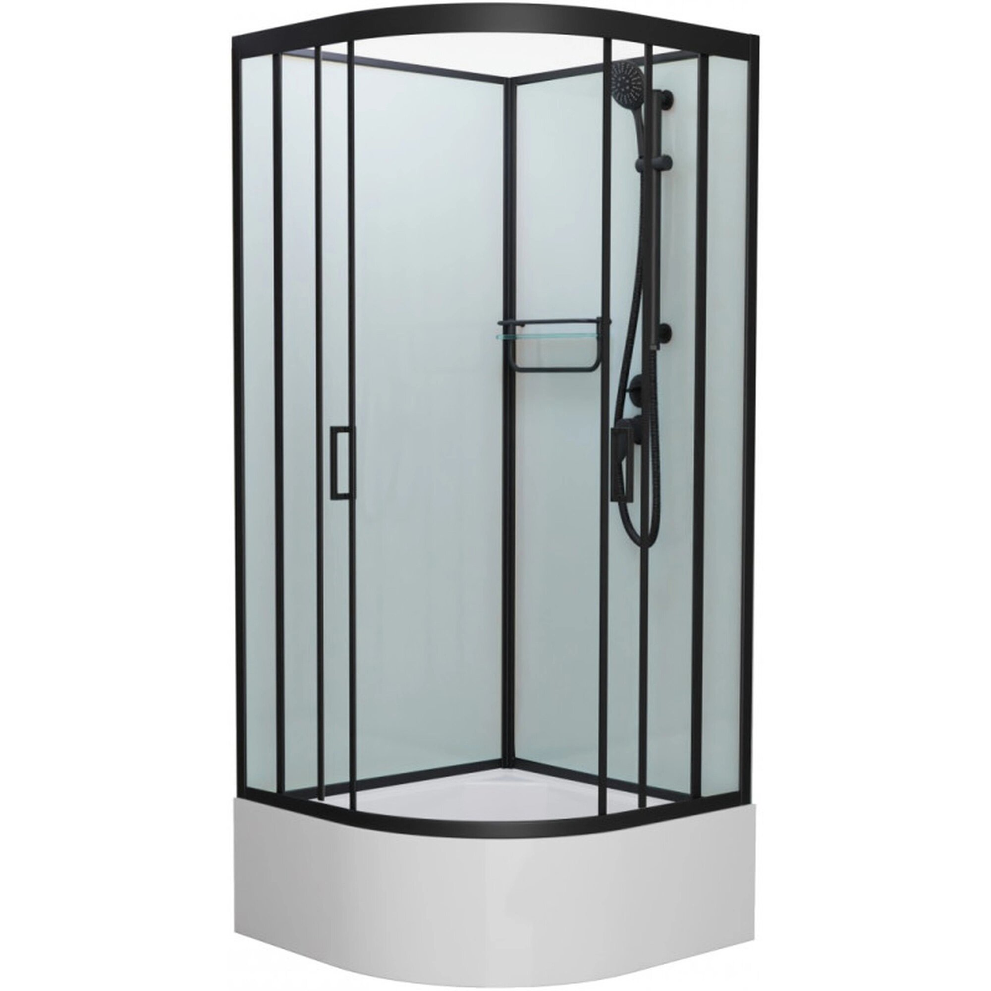 Душевая кабина 100x100x215 см Frank F400/2 М Black 20073 текстурное стекло