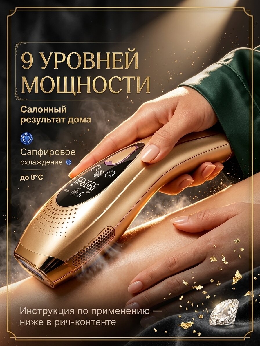 Фотоэпилятор IPL, профессиональный для лица и тела, с охлаждением