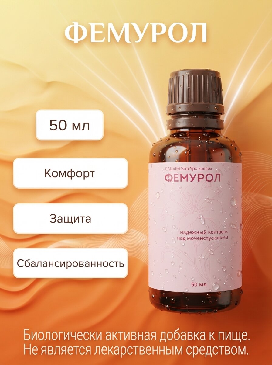 БАД Фемурол: от недержания, для снижения ощущения дискомфорта, капли, 50 мл
