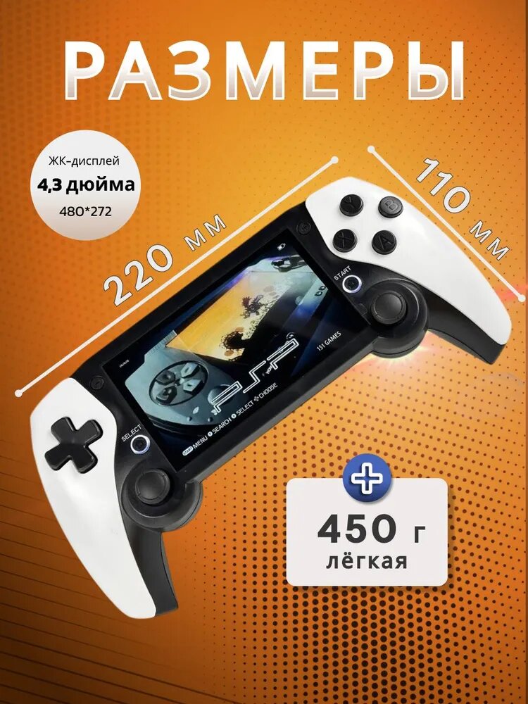 Игровая приставка портативная M25 PSP консоль 128 Гб с 30000 играми, экран 4.3 дюйма — фото 1