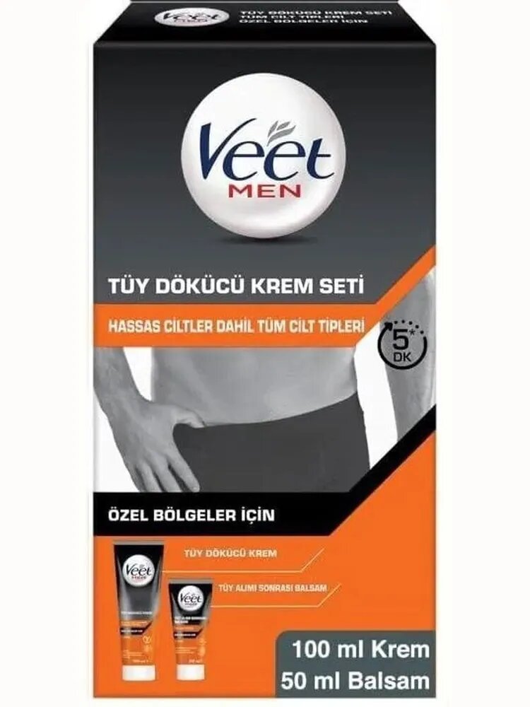 Veet Men Мужской крем для депиляции набор для особых зон 100 мл + 50 мл