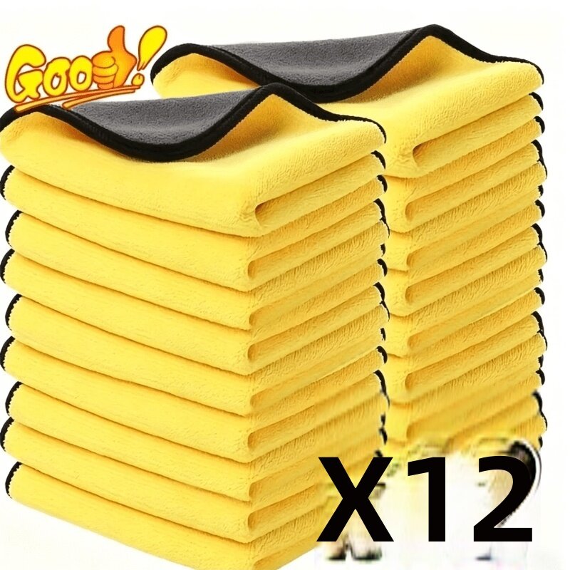 Салфетки из микрофибры для мытья автомобиля, 12 шт, 23x23 см