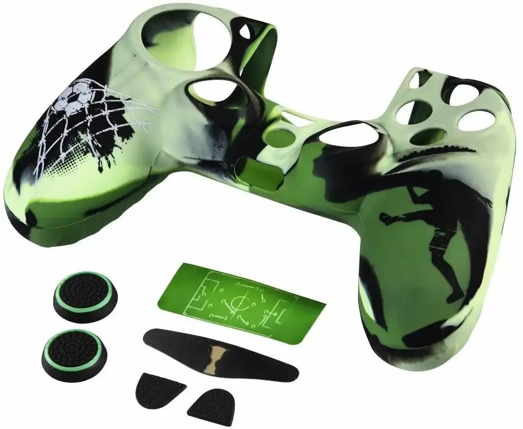 Набор аксессуаров 7 в 1 для контроллера Hama для PS4 / SLIM / PRO Dualshock 4 Футбол, Green (54492)