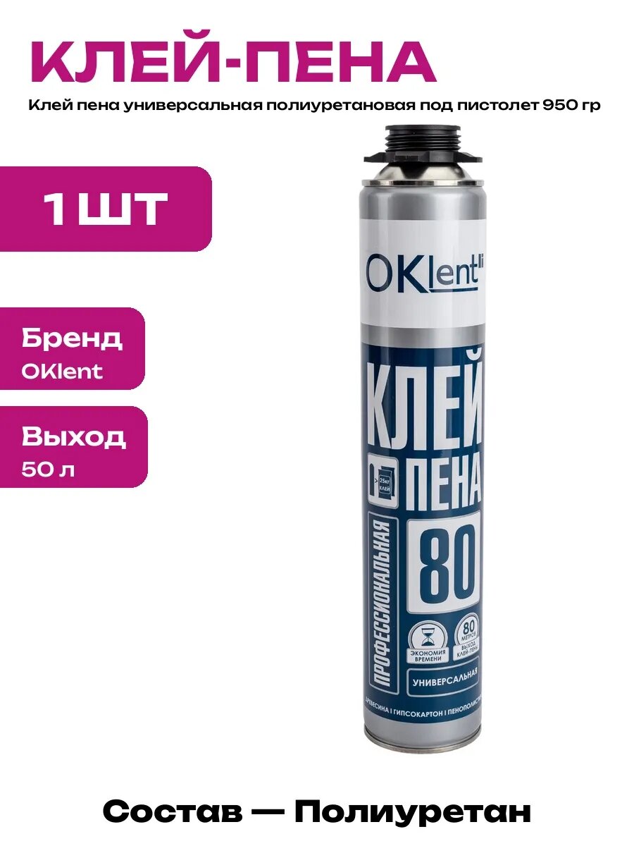 Клей пена универсальная для фиксации утеплителя под пистолет