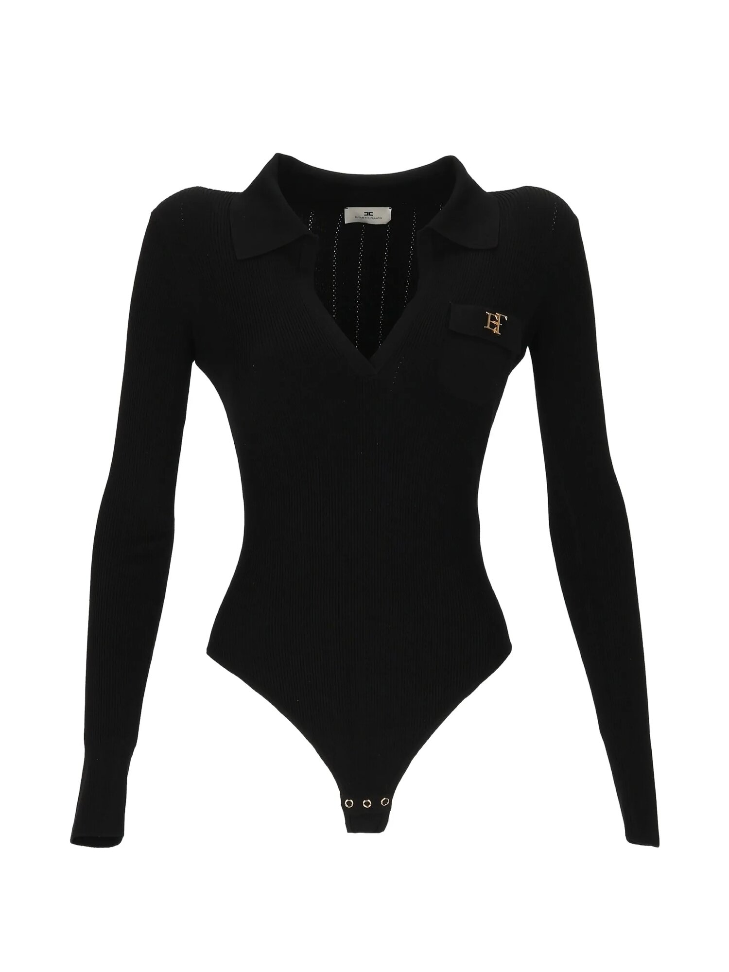 Боди бельевое Ribbed-knit logo-plaque bodysuit