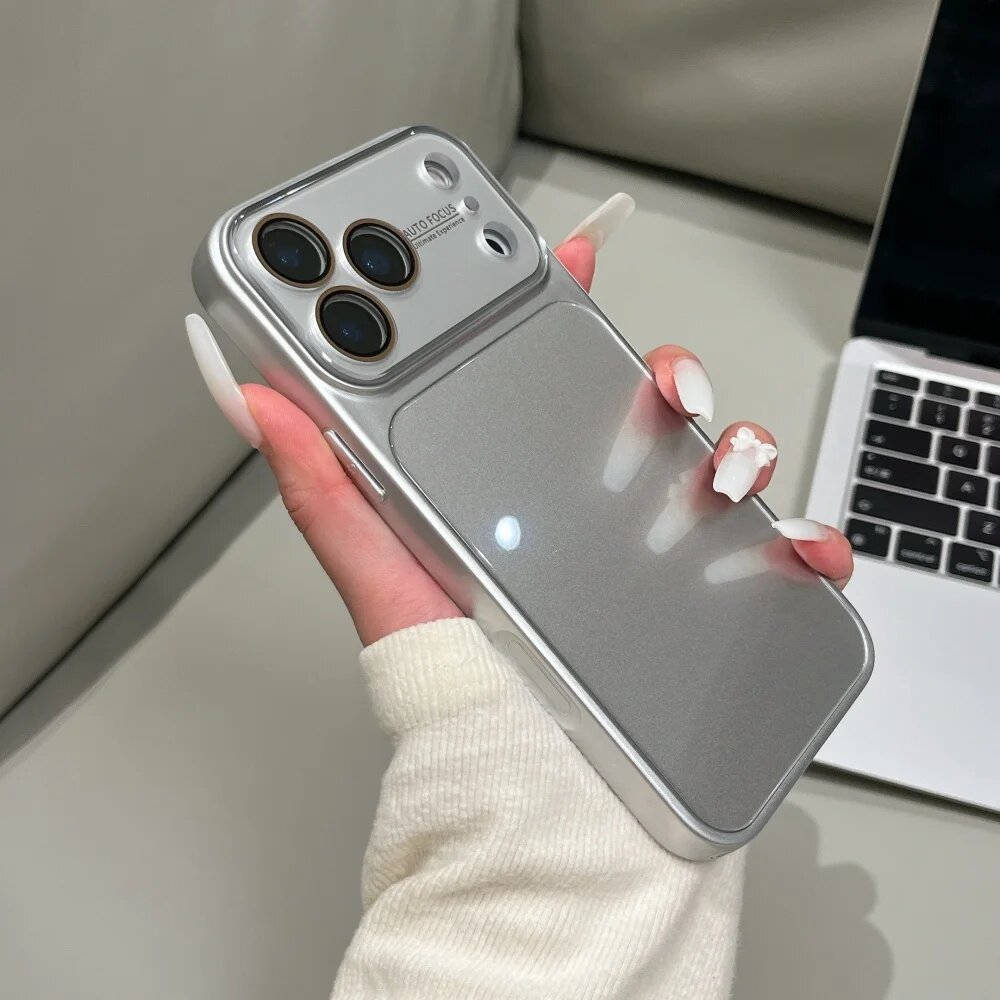 Матовый Стеклянный Чехол Для iPhone 17/16/15/14 Pro Max: Полная iPhone17 Pro Max, Серый, Gray