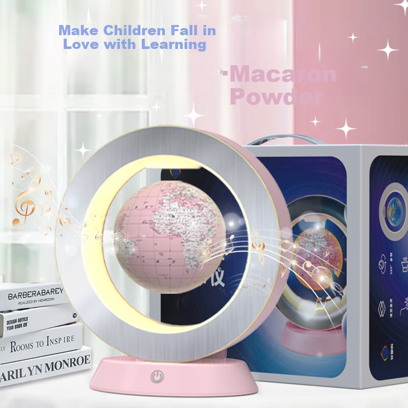 Магнитный левитационный глобус Mixiaoshu обучающий игрушка для детей 7-14 лет STEM-подарок Цвет：Макаронный розовый +