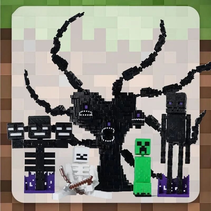 Подвижная фигурка Minecraft Майнкрафт Иссушающая Буря Wither Storm, шарнирная 3D модель, коллекционная игрушка в подарок