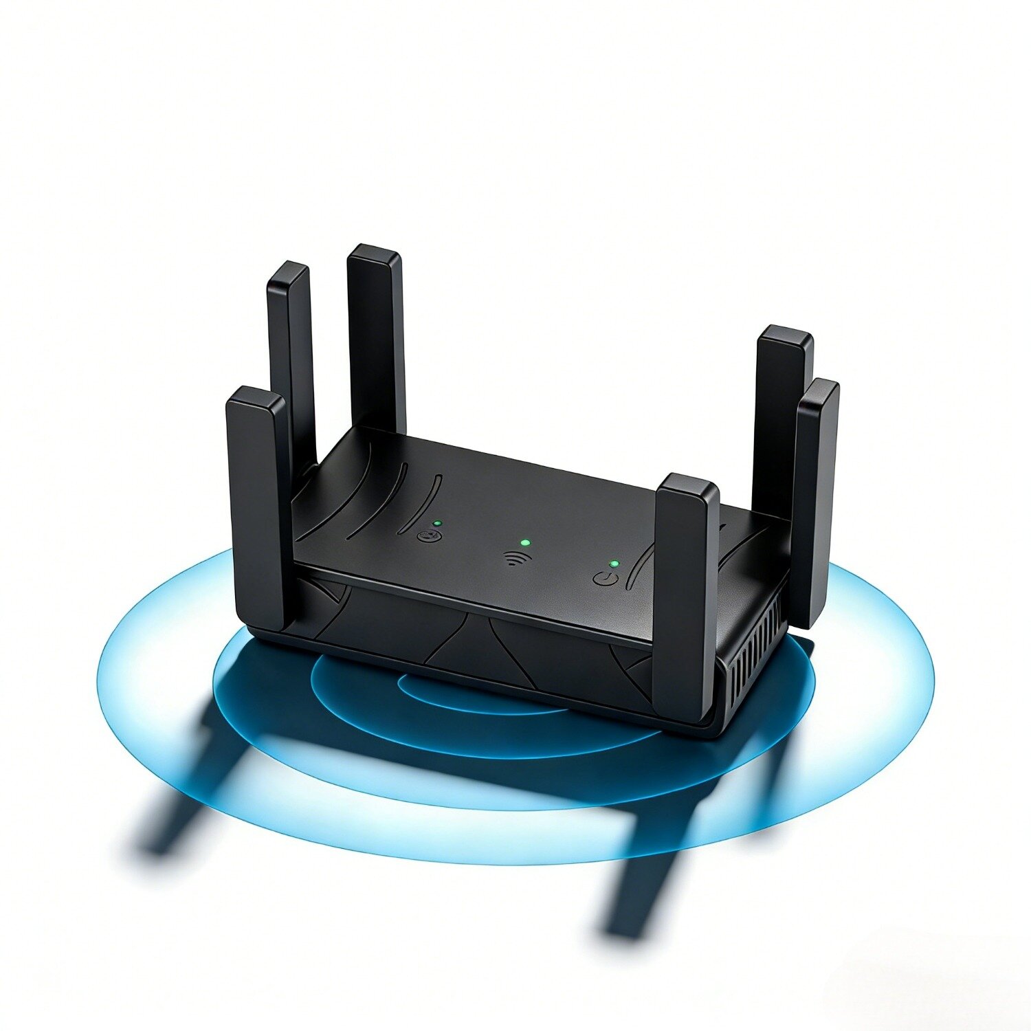 Wi-Fi роутер 300M, 6 внешних антенн 5dBi, покрытие до 2500 кв. футов, однокнопочная установка, черный