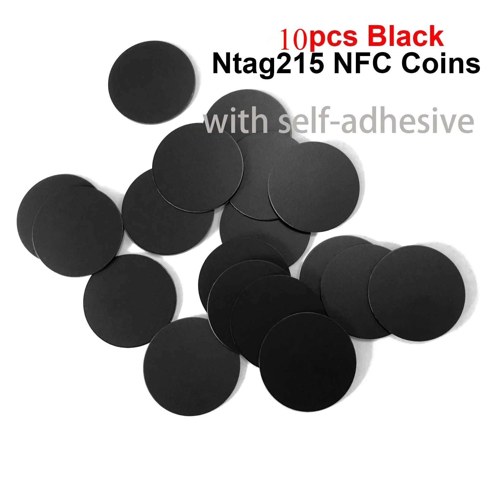 RFID-метки Ntag 215 NFC черные 10Pcs Black Coins