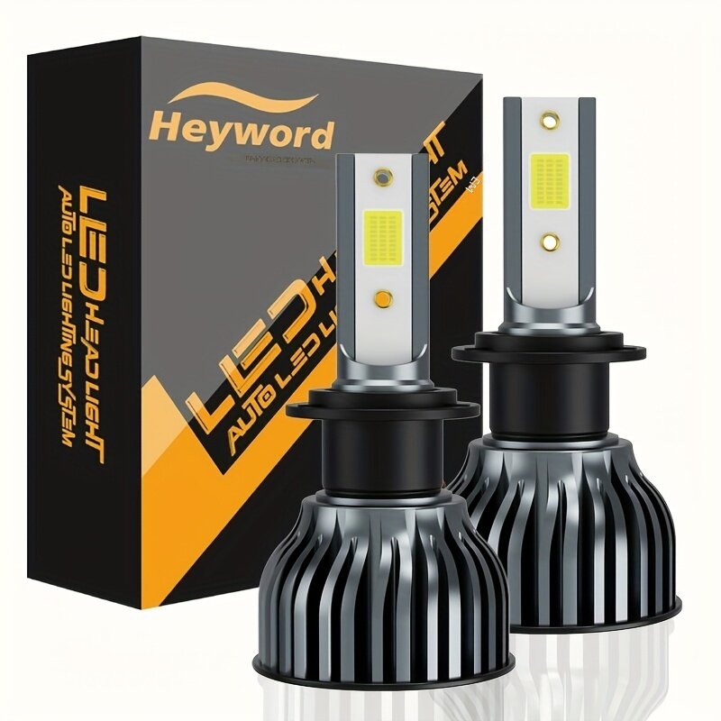 Автомобильные LED-лампы H7 2шт, миниатюрные, сверхяркие на COB-чипах, без аккумулятора