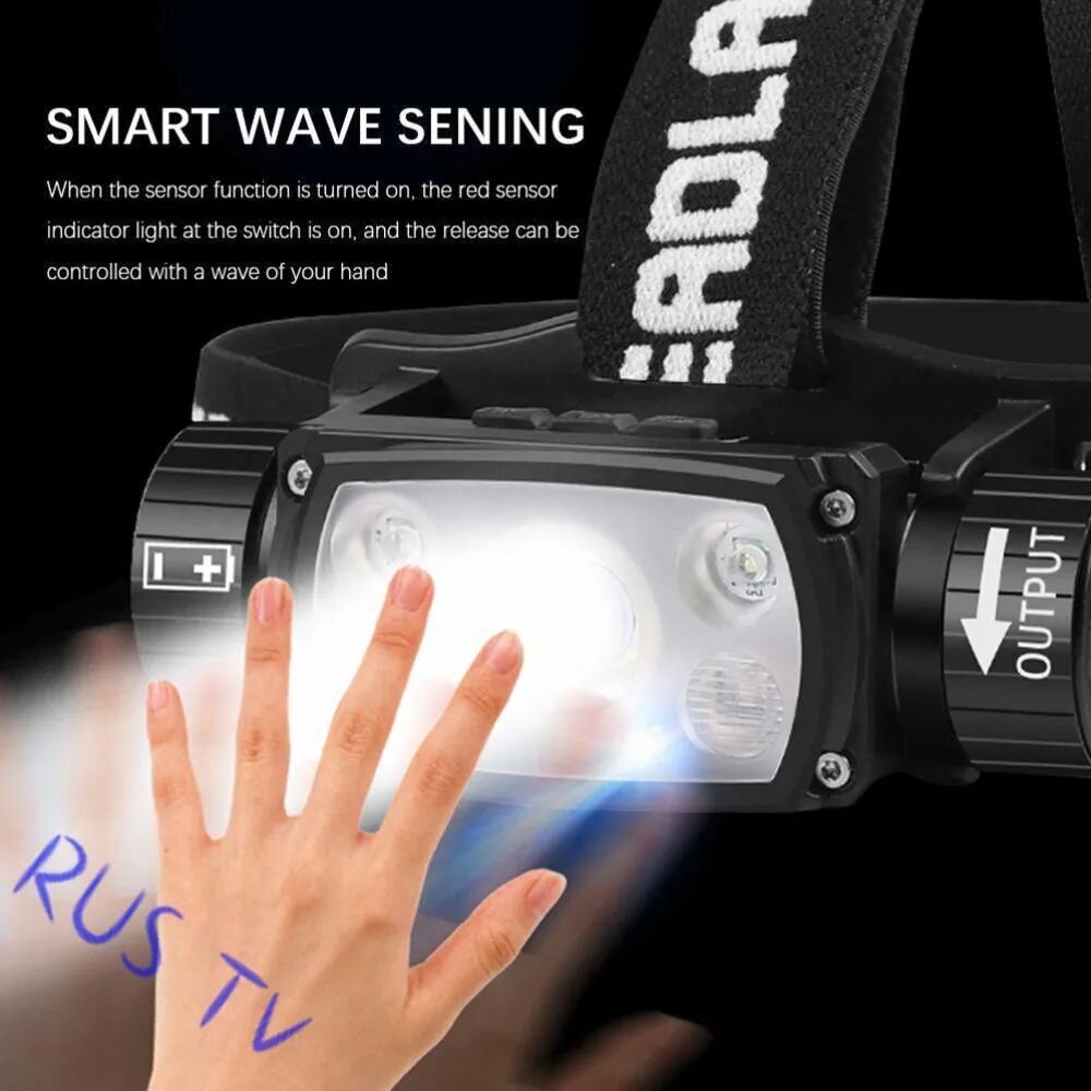 Налобный фонарь Wurkkos Wurkkos Induction Headlamp, 5 светодиодов, XHP50 H79D, 2000 Люмен, 10 Вт, 200 м, IPX8, Черный — фото 1